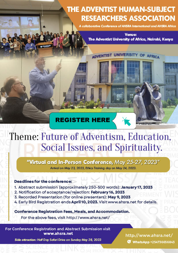 AHSRA – Adventist Human-Subject Researchers Association-Africa